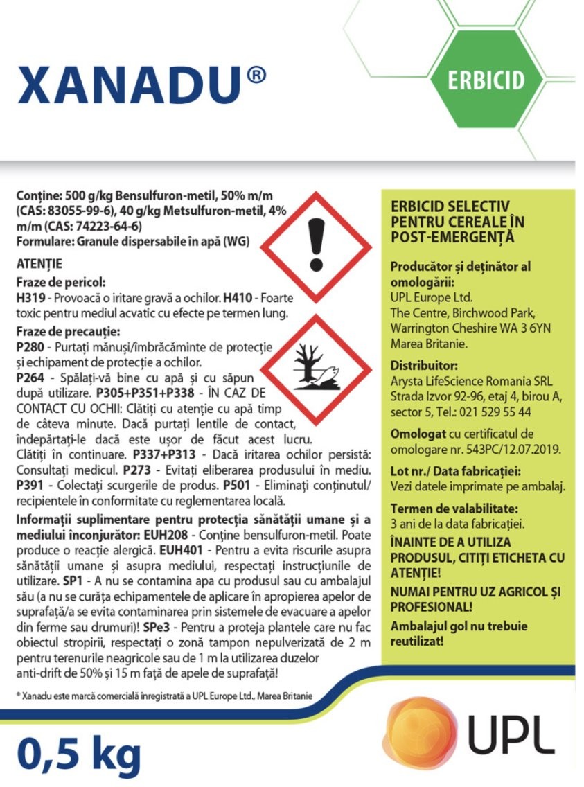 Erbicid XANADU, 0.5kg, UPL, Grau, Orz, Secara | Agro